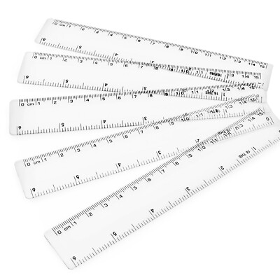 6" Ruler Clear 6 Inch Small Measuring Rulers for School Home Office ...