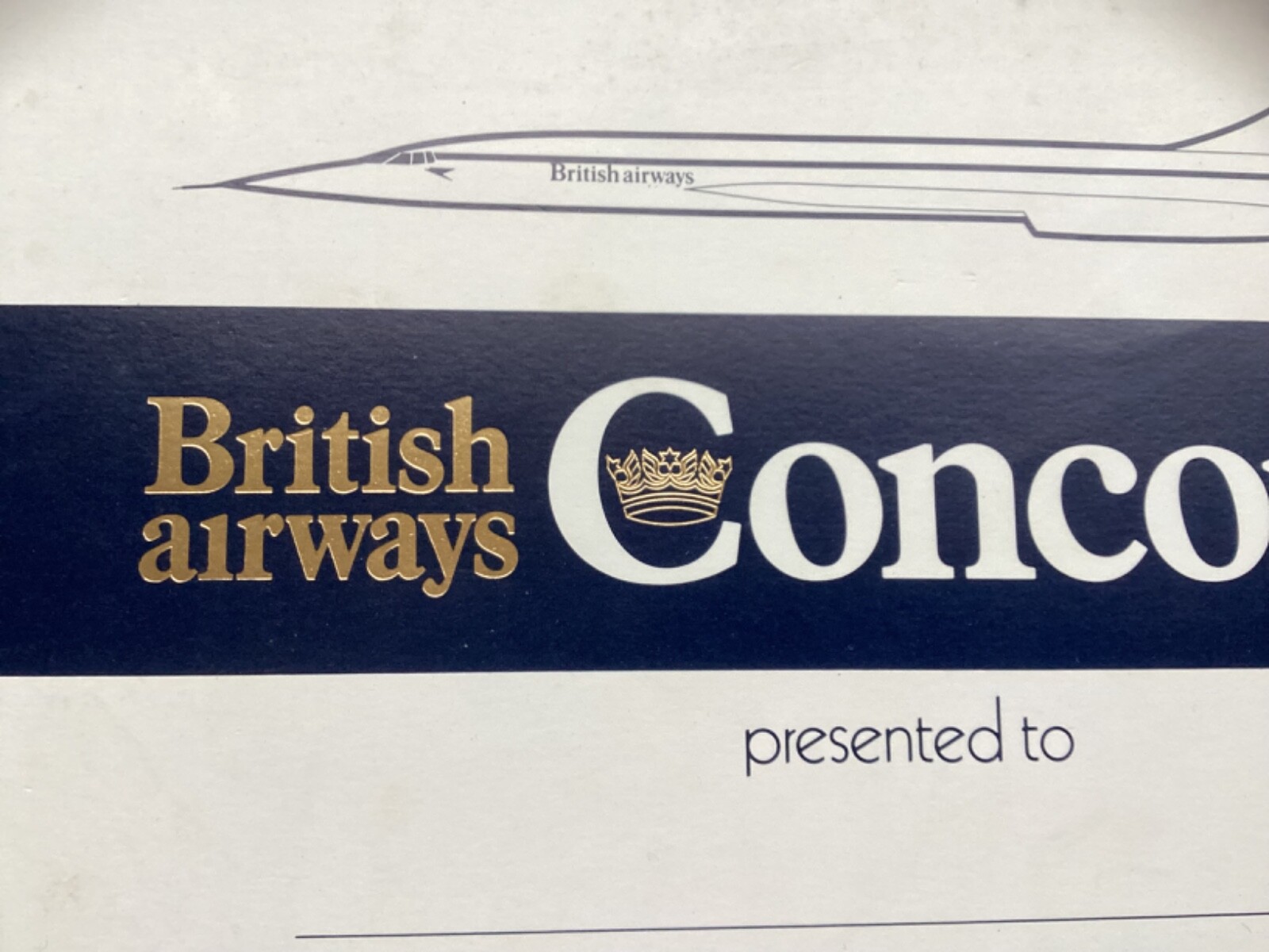 British Airways Concorde Blank Concorde Original Flight Certificate ...