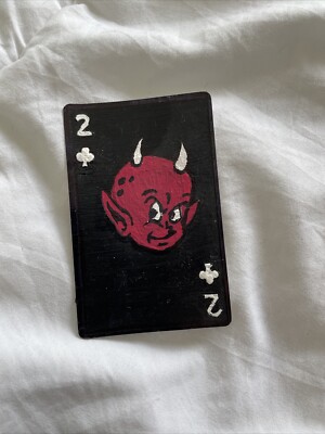 Hand-Painted Devil Playing card (2 of Clubs) | eBay