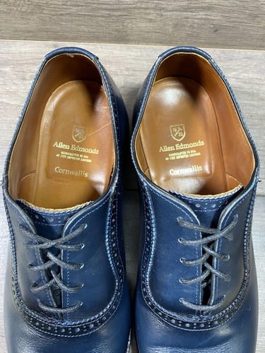 Allen Edmonds Cornwallis Dress Shoes Navy Blue Leather Mens Size 11 D ...