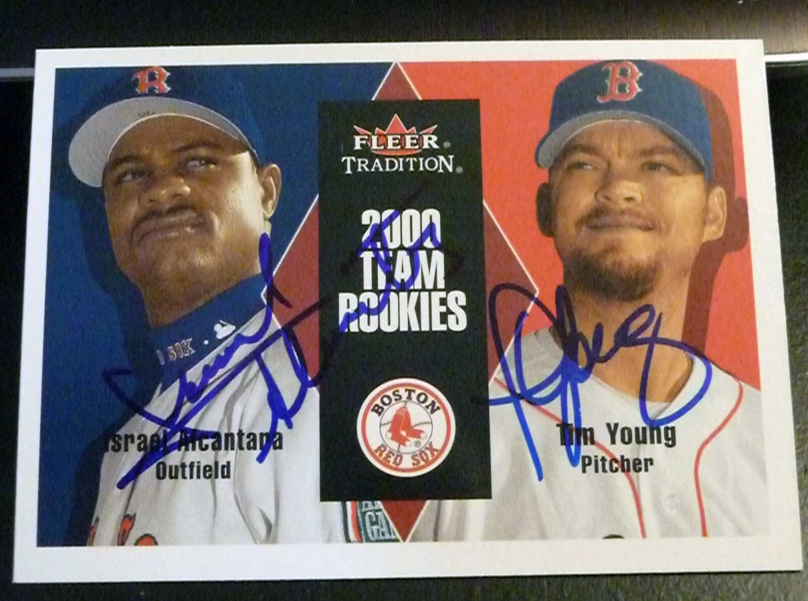 IZZY ALCANTARA Tim Young Dual SIGNED 2000 Fleer Update U118 Red Sox ...