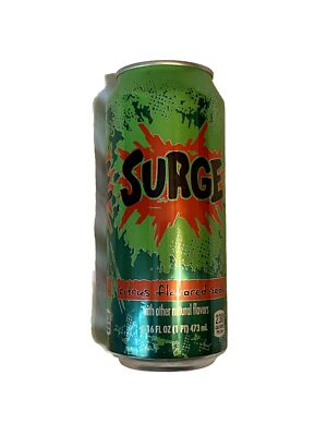 SURGE Citrus Soda - 16 oz Can - Discontinued - Rare Collectible - NEW ...