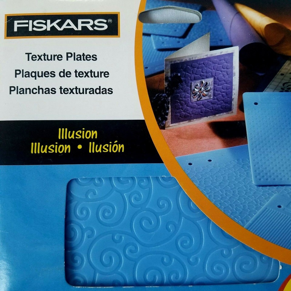 Fiskars Illusion Texture Plates w/ 4 Designs -Filigree Vines Netting ...