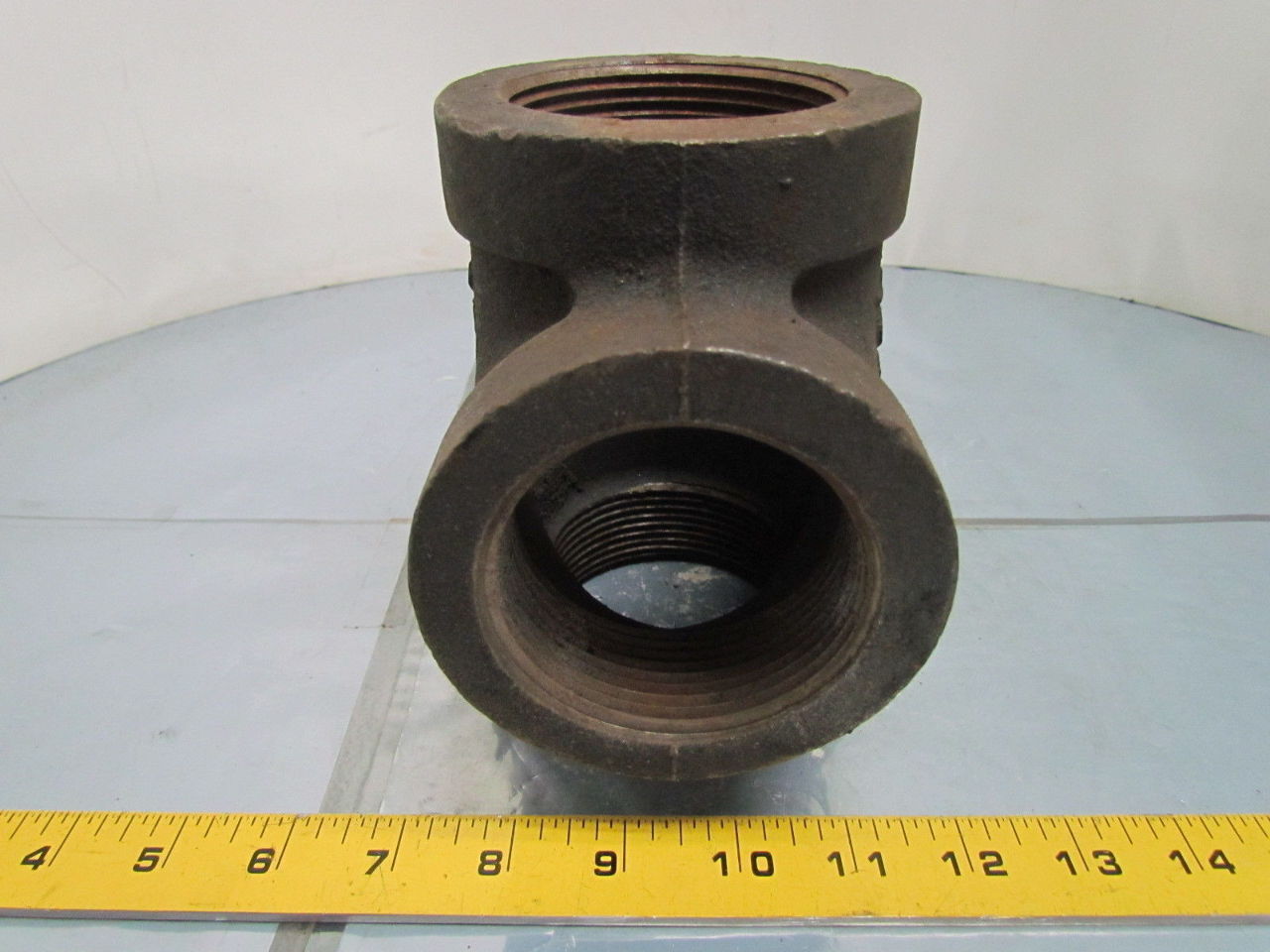 Grinnell 2-1/2" NPT Malleable Iron Black Pipe Tee Class 300 Extra Heavy ...