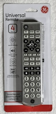 GE 4-Device Silver Gray Universal Remote #34931 | eBay