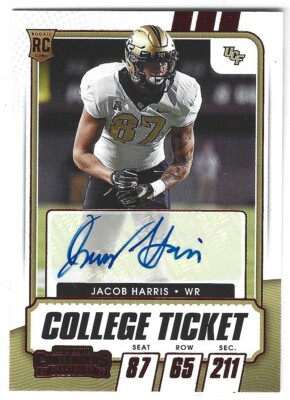 JACOB HARRIS 2021 CONTENDERS DRAFT RED AUTO ROOKIE RAMS UCF KNIGHTS D2 ...