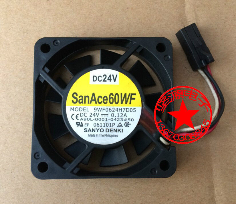 SanAce60WF 9WF0624H7D05 fan A90L-0001-0423#50 DC24V 0.12A 60*60*15mm # ...