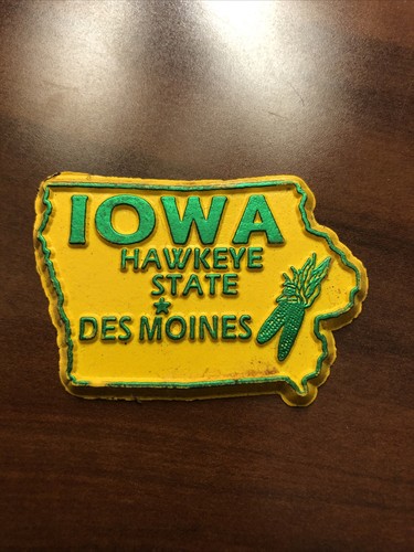 IOWA Hawkeye State Rubber Refrigerator Magnet Magnetic Collectible ...