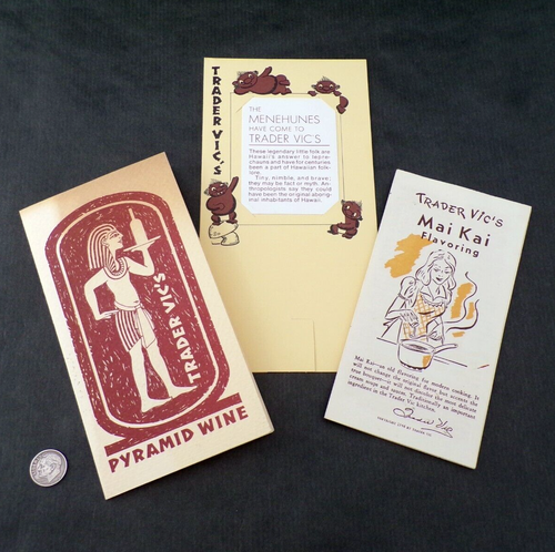 Vintage TRADER VIC'S Advertising Paper PYRAMID WINE Mai Kai Flavoring ...