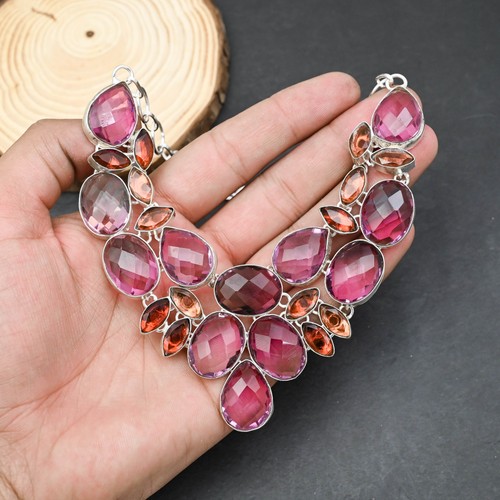 Bi-Color Tourmaline Garnet Gemstone 925 Sterling Silver Jewelry ...