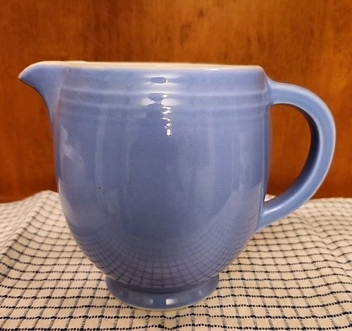 Antique Hall Pitcher Stoneware Ceramic 3 Cup Blue ~ 1930s Art Deco ...