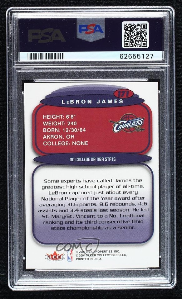 2003-04 Ultra Hummer H2 Toys LeBron James (Dark Background) PSA 8 ...