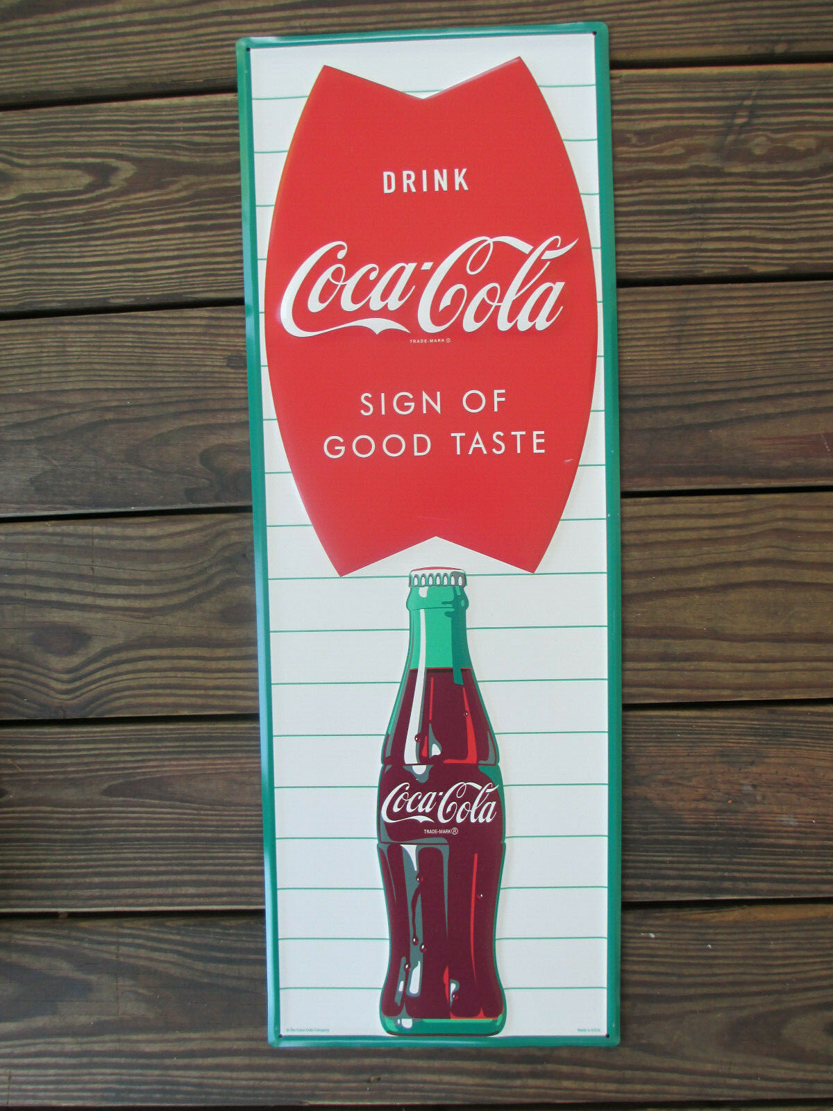 Coca-Cola Steel Retro Advertising Sign Arciform Fishtail Vertical with ...