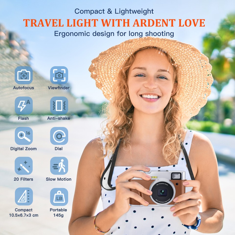 4K Digital Camera with Viewfinder & Flash Autofocus 48MP Cameras for ...