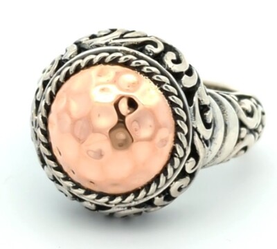 Video Samuel B Behnam BJC 18K Rose Gold 925 Sterling Silver Hammered ...