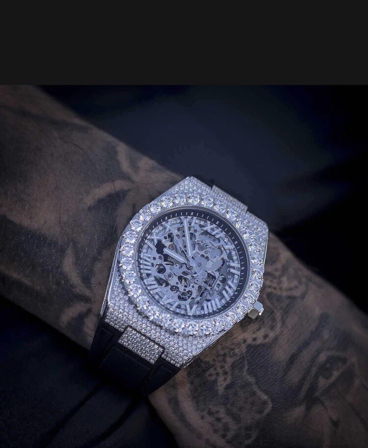 Brand New Iced Alpha Era Skeleton Watch White Gold Silver | eBay