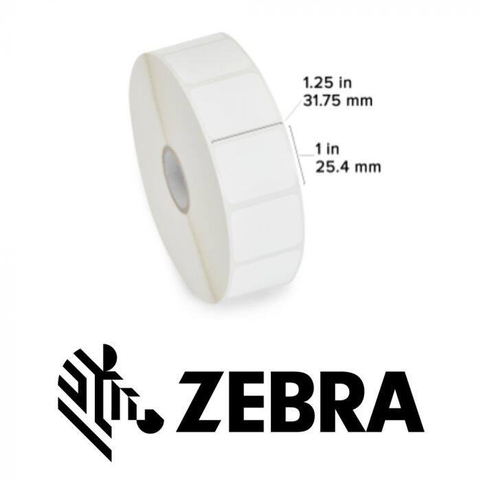 ZEBRA, Z-SELECT 4000D LABEL, DIRECT THERMAL, 1.25" X 1", 6 ROLLS PER ...