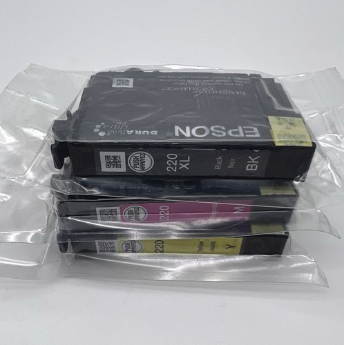 NEW Genuine Epson (2)-220XL Black, 220-(1) Cyan(1)magenta (1)yellow | eBay