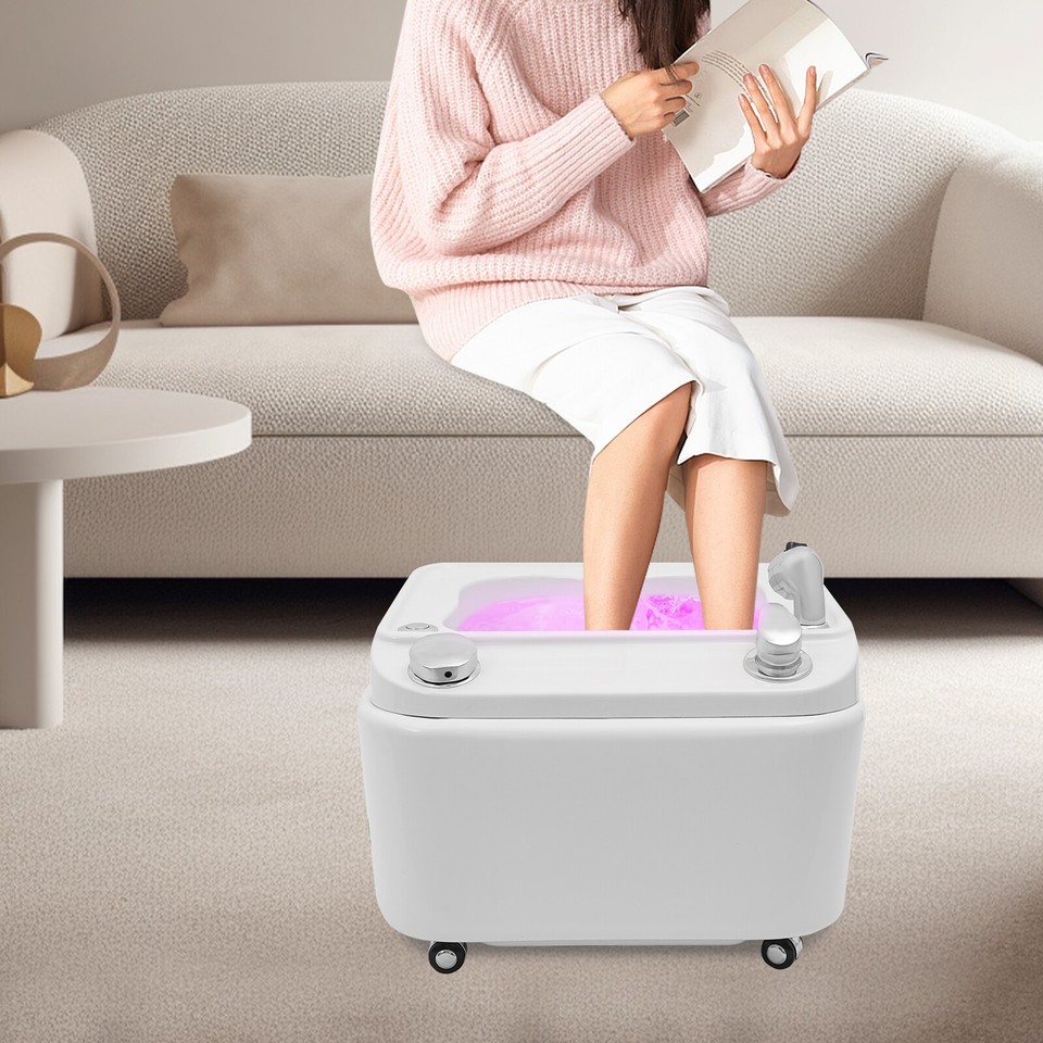 Portable Foot Spa Tub Foot Bath with Colorful Lamp Acrylic Massage Foot ...