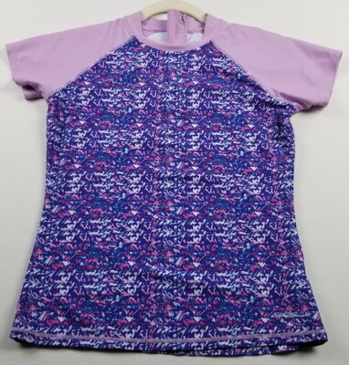 Eddie Bauer Rash Guard Girl’s Large L Multicolor Short Sleeve Rash guar ...