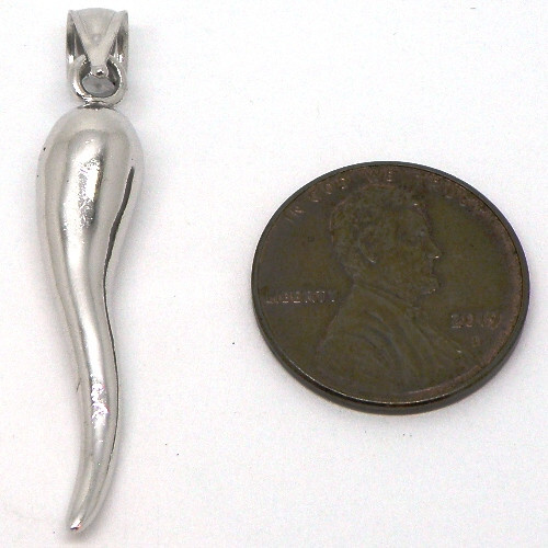 Sterling Silver Solid Italian Horn Cornicello Charm Pendant | eBay