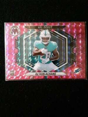 2023 Panini Mosaic De'Von Achane Pink Camo NFL Debut Rookie RB Miami ...