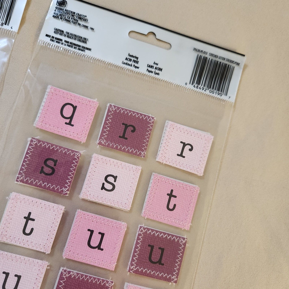 NEW Lot 2 Paper Bliss Paper Ware Stitched Letter Stickers Alphabet ...