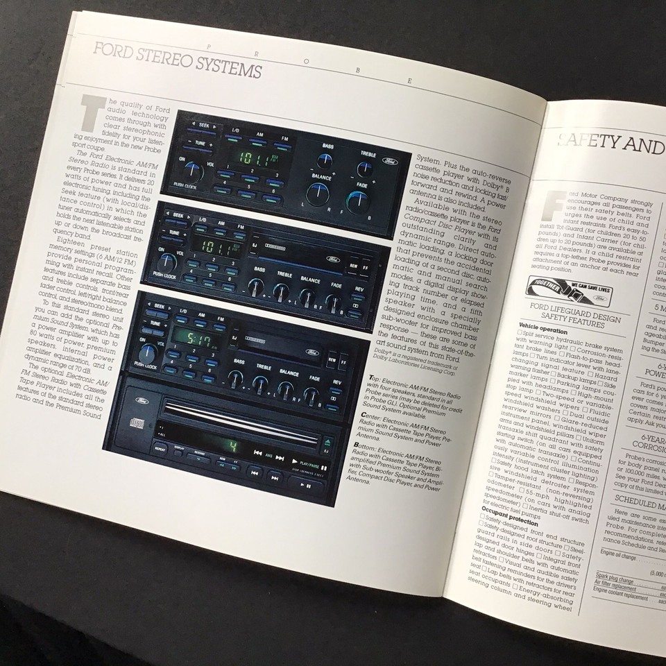 1989 Ford Probe Dealer Sales Brochure - Ford Motor Company | eBay