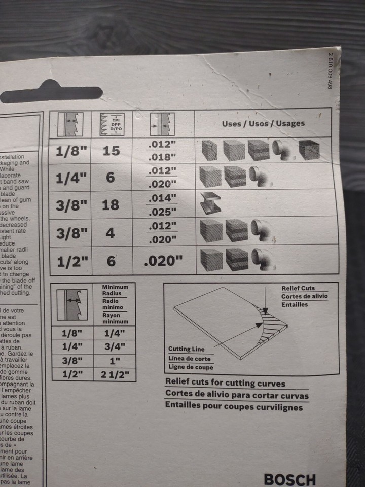 Bosch Band Saw Blade 56&1/8 New | eBay