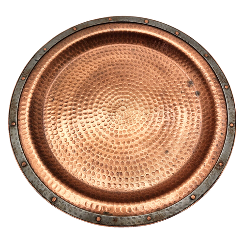 Hammered Copper Tray Plate Round 12" India White Barn Candle Co. Heavy ...