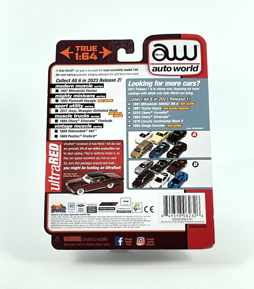 AW Auto World Diecast Cars 1 64 1969 Pontiac Firebird Auto World Muscle ...