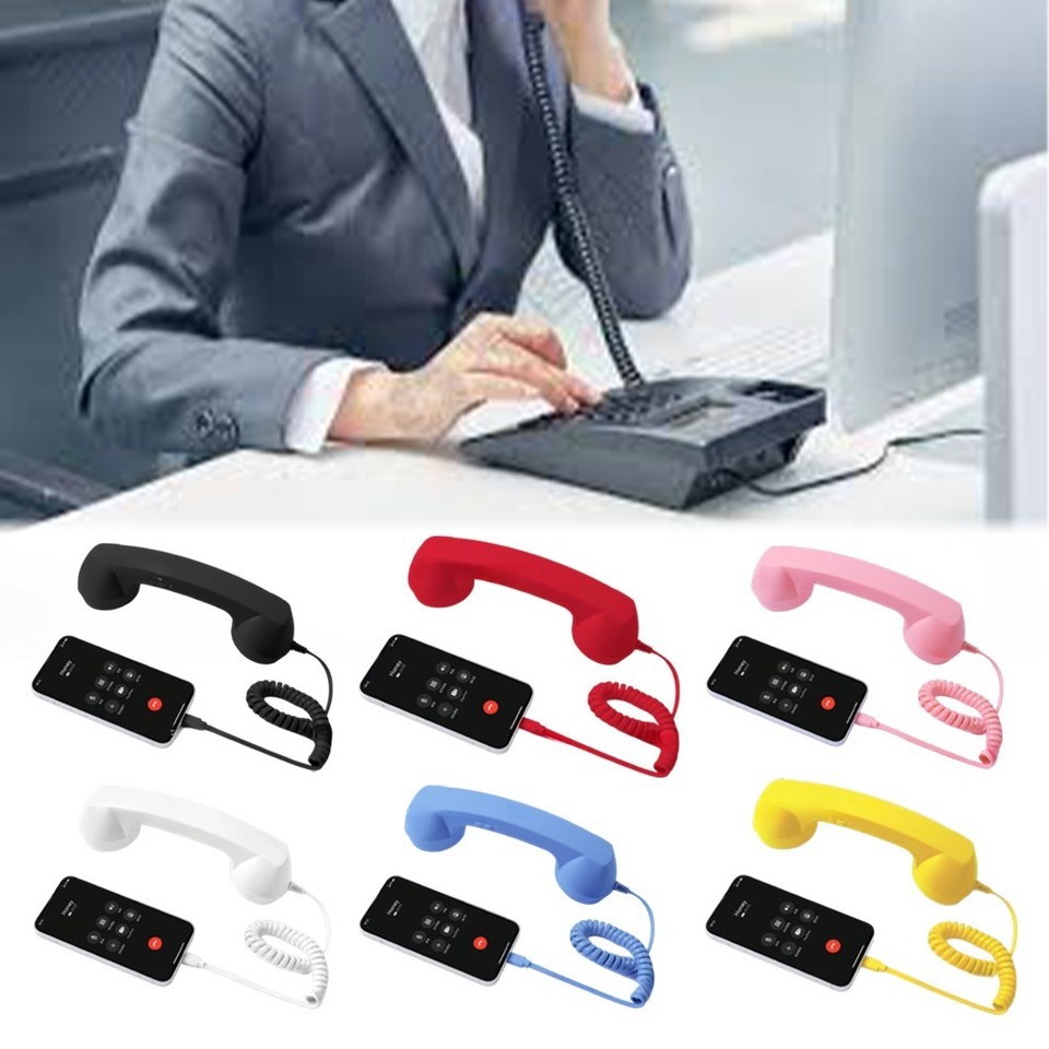 Retro Phone Handset for iPhone Type-C Wired Handsets Landline Handle ...