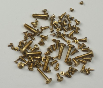 Clock screws x100 assorted BRASS for movements cases bells spares ...