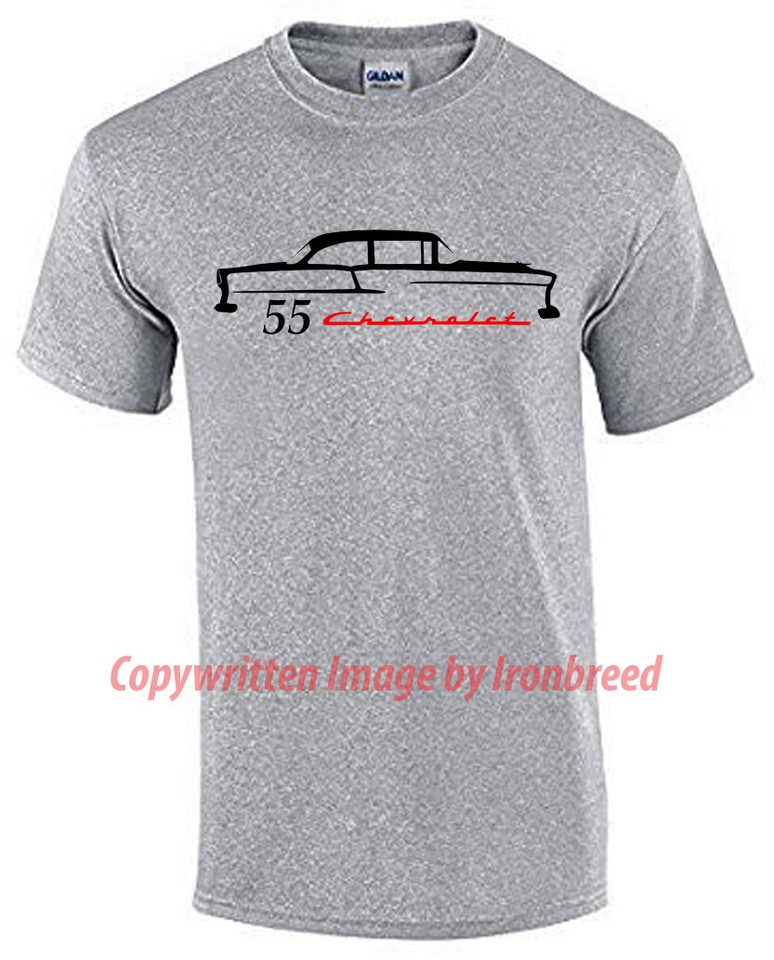 1955 55 Chevy Bel Air 150 210 T-Shirt Classic Muscle Car Emblem Side ...