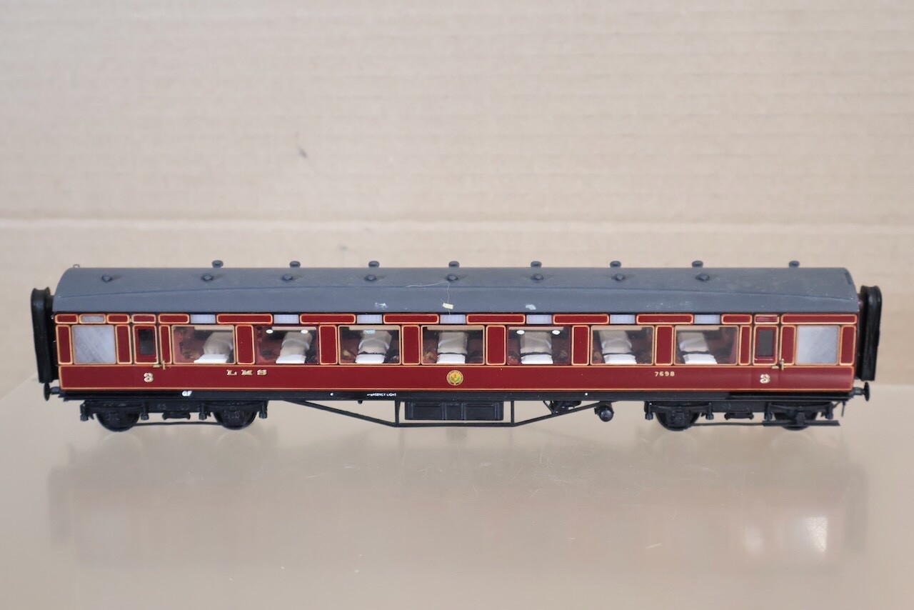 COMET MODELS KIT BUILT LMS MAROON 3rd CLASS MAINLINE OPEN COACH 7698 ...