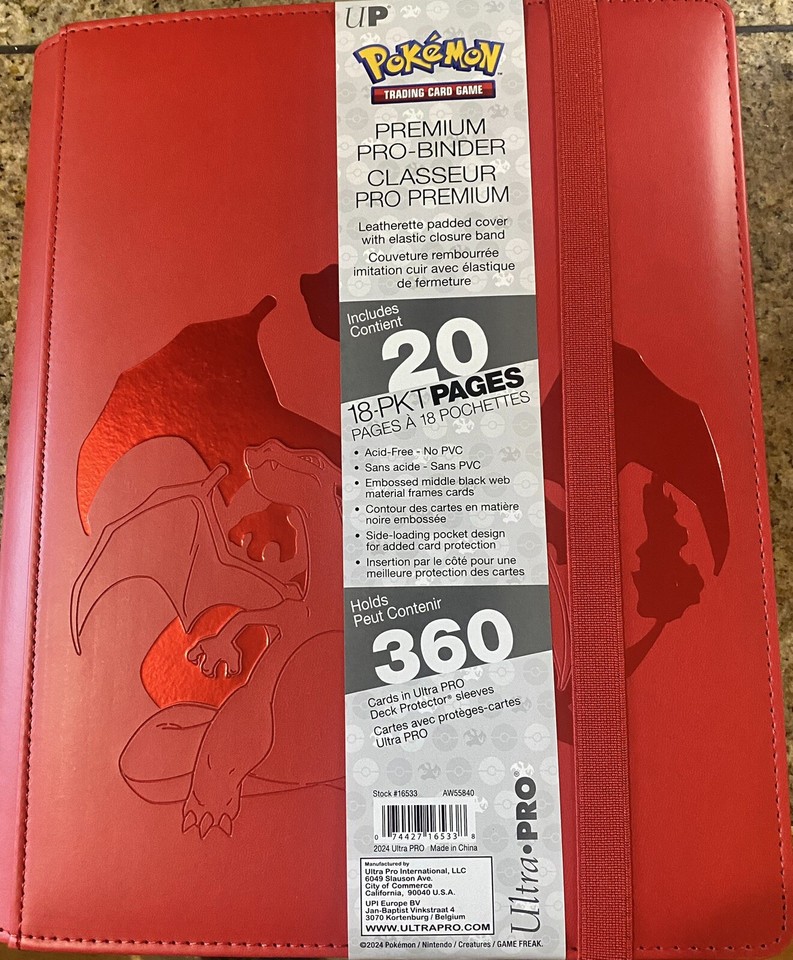 Pokémon TCG Charizard Binder, 20 18-PKT Pages Holds Total Of 360 Cards ...