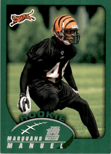 2002 Topps Marquand Manuel Rookie Cincinnati Bengals #378 NFL Football ...