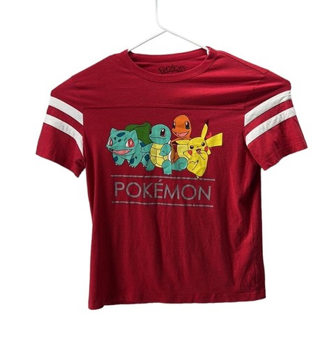 Pokemon Red with White Stripe Short Sleeve T Shirt Size Large | eBay