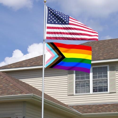 Progress Pride Flags 3x5 Outdoor Made in USA- Sewn Stripes Rainbow Flag ...