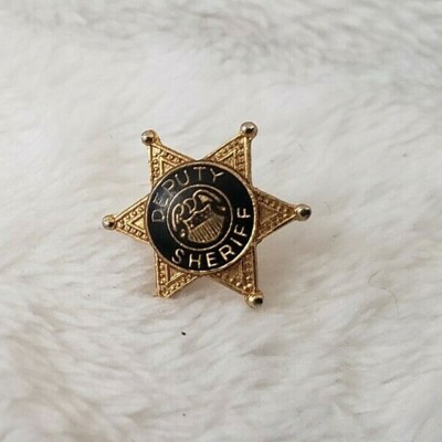 Vintage Deputy Sheriff Tie Tack Mini Lapel pin souvenir gold tone ou31 ...
