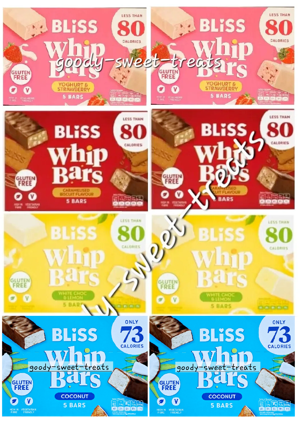 NEW 40 Bliss Whip Bars Assorted Bliss Bars Skinny Whip Bars... | eBay UK