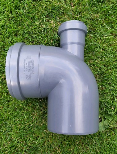 110mm Soil Pipe Elbow Bend 90° Single Socket with 50 mm Inlet, Sewer ...