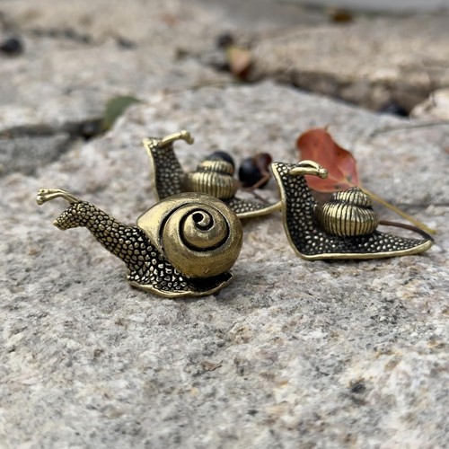 3Pcs Brass Snail Statue Decor, Retro Mini Copper Home... | eBay