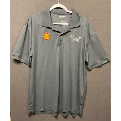 Shell V-Power Nitro Gas Station Uniform Polo XL Work Tee Gray Shirt | eBay