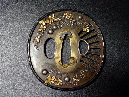 Rare Sword fittings openwork tsuba polished brass Edo period | eBay