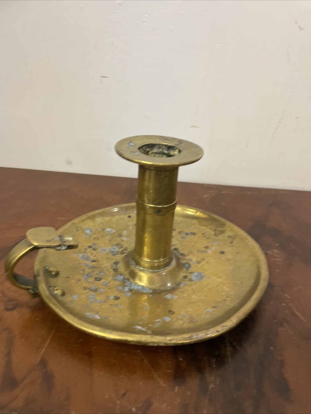 Antique Georgian Victorian, Brass Chamber Stick, Candlestick Holder ...