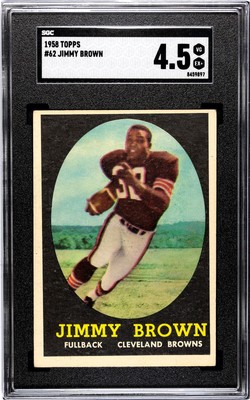 1958 Topps #62 Jimmy Jim Brown Rookie SGC 4.5 Cleveland Browns RC Card ...