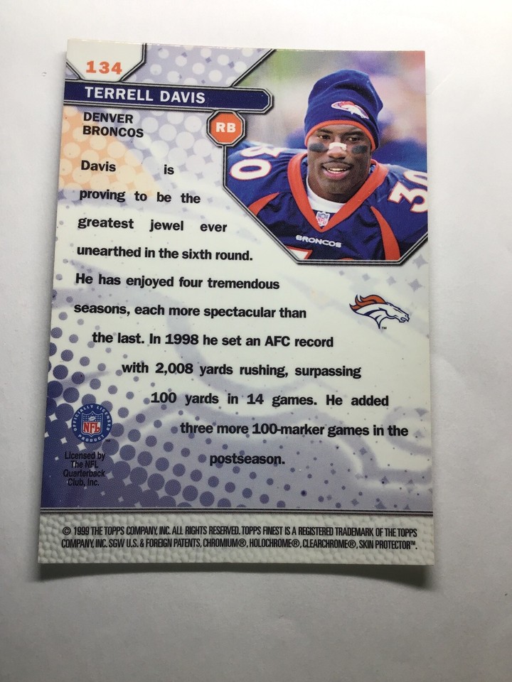 1999 Topps Finest #134 Terrell Davis - Football Card NM-MINT 1581 | eBay