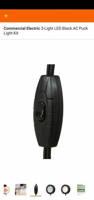 Commercial Electric 21323KIT-BK LED AC Puck Light Kit - Black (3 Pack ...