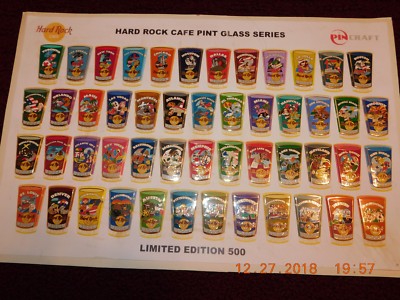 50-PIN HARD ROCK CAFE PINT GLASS SERIES PIN SET - COMPLETE U.S./CANADA ...